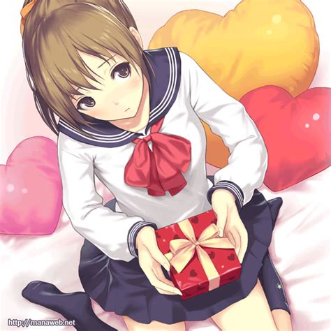 Safebooru Animated Animated  Blinking Blush Brown Eyes Brown