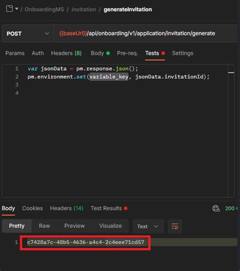 javascript set environmental variable in postman when there s no