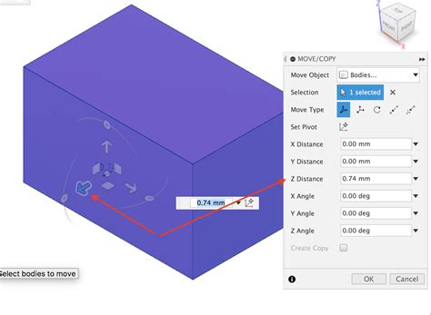 solved move copy command dialog box axis distance behaviour