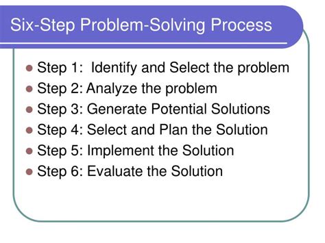 Summarize The Six Steps Of The Problem Solving Process