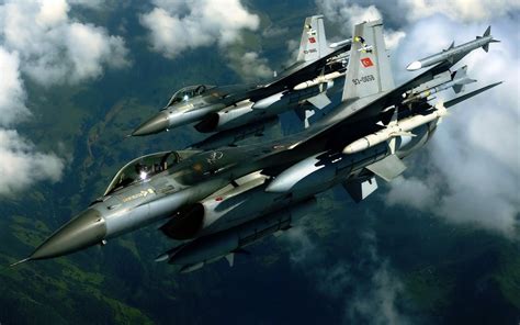 Gray Jet Plane General Dynamics F 16 Fighting Falcon Turkish Air