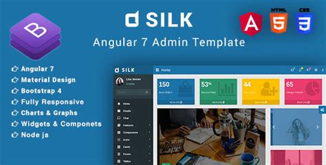 [download] silk angular 4 with bootstrap 4 and material design admin