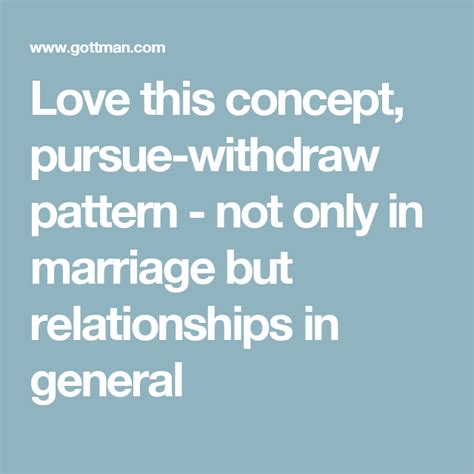 Love This Concept Pursue Withdraw Pattern Not Only In Marriage But