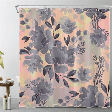 Chic And Elegant Vintage Watercolor Floral Shower Curtain In Pink And