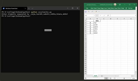 writing in excel workbook from python