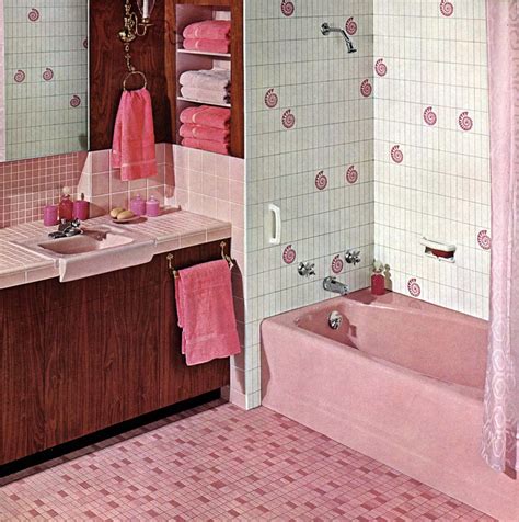 Retro Pink Bathroom Tile Semis Online