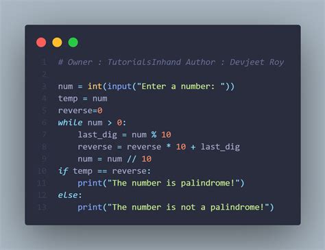 program to check if a number is palindrome in python