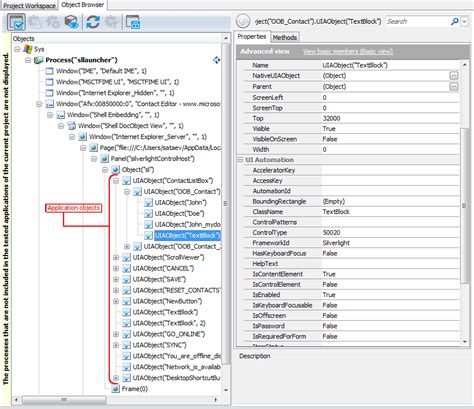 addressing objects of out of browser silverlight applications