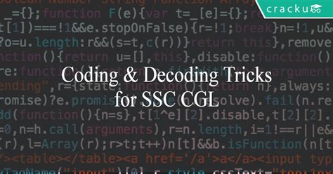 coding decoding tricks and questions for ssc cgl cracku