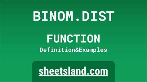 Binom Dist Function Definition Formula Examples And Usage