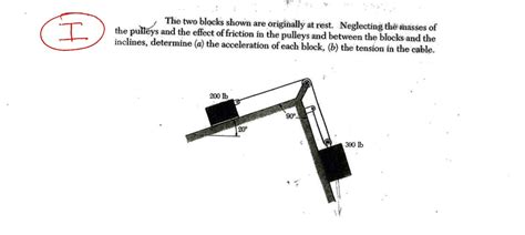 Solved The Two Blocks Shown Are Originally At Rest Neglecting The
