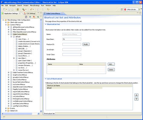 context menus