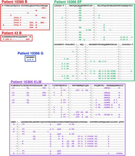 detailed alignment of variable segments indicated in fig 3 for patient