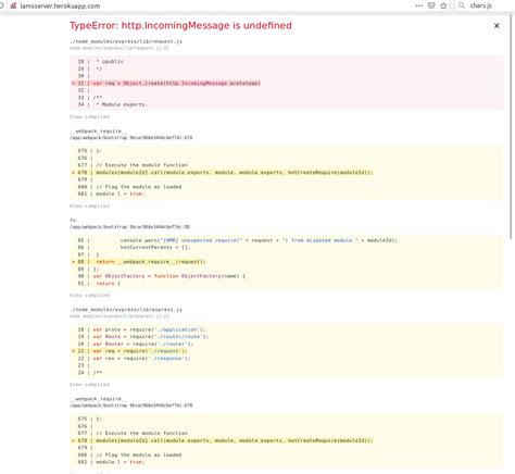 node js how to resolve typeerror comingmessage