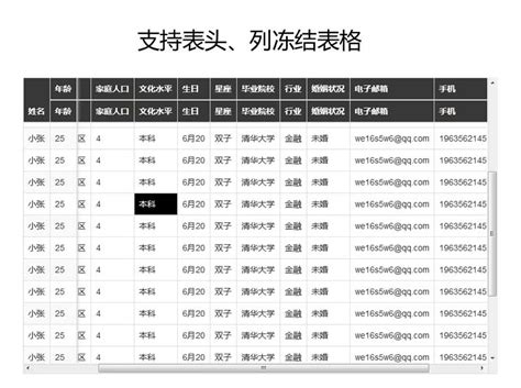 实用的头列冻结表格插件 墨鱼部落格