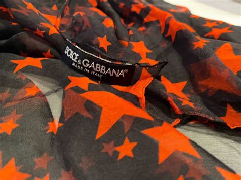 Dolce And Gabbana Star Collection Chiffon Silk Large Shawl For Sale