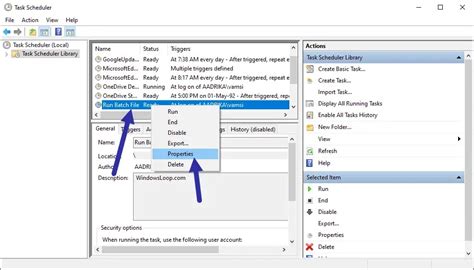 how to schedule run batch file in task scheduler in windows