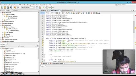 tutorial how to make notepad application java programming