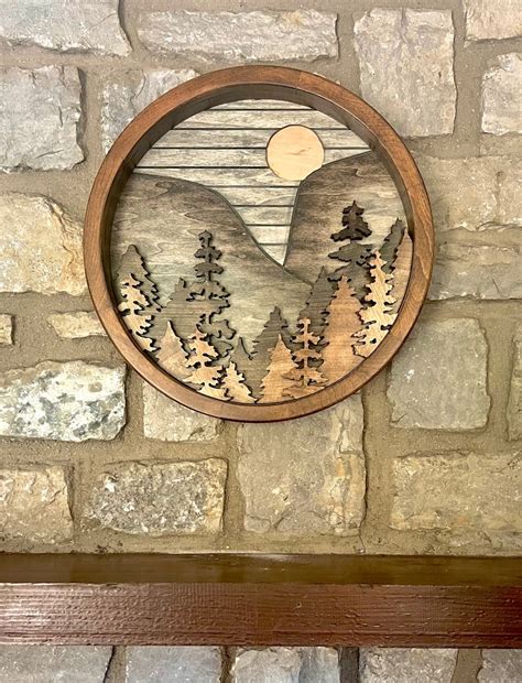 Woodland Wall Art Decor Circle Frame Etsy