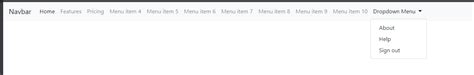 jquery bootstrap 4 flexible responsive navbar menu
