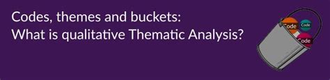 Themes Codes And Buckets What Is Thematic Analysis Ta