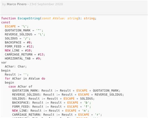 delphi convert string into escaped json string codepad