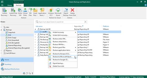 Step 1 Launch Restore To Azure Wizard Veeam Backup Guide For Vsphere