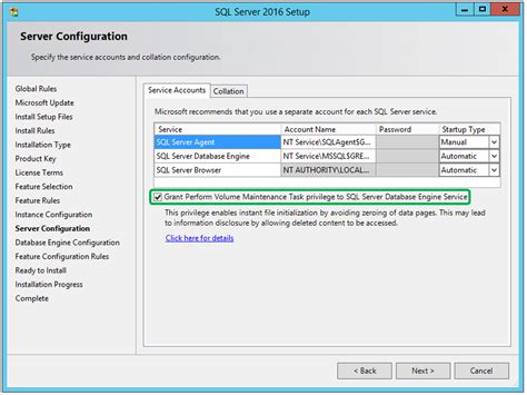 sqlsweet16 episode 7 install option for instant file initialization