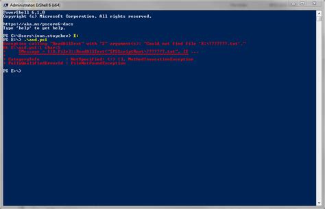 powershell core not recognising unicode stack overflow
