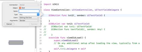 ios textfield appears as an action in xcode 9 stack overflow