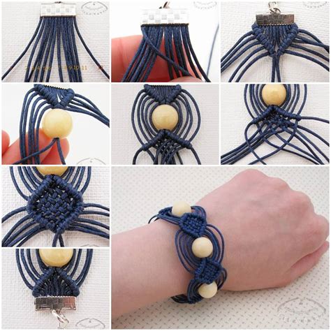 how to make macrame beads bracelet step by step diy tutorial