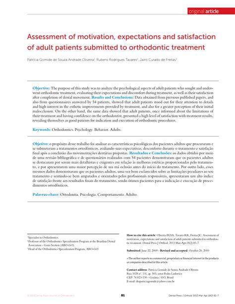 Pdf Assessment Of Motivation Expectations And Satisfaction Of Adult
