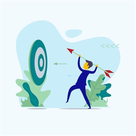 Premium Vector Businessman To Aim At A Target With Arrow