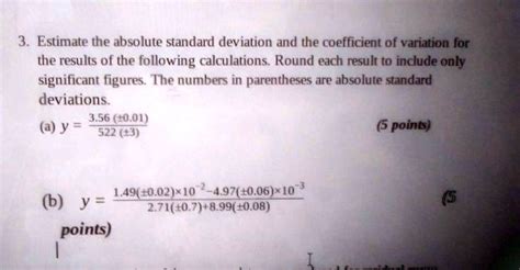 Estimate The Absolute Standard Deviation And The Coefficient Of