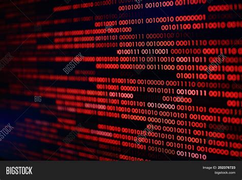 Red Binary Code Background