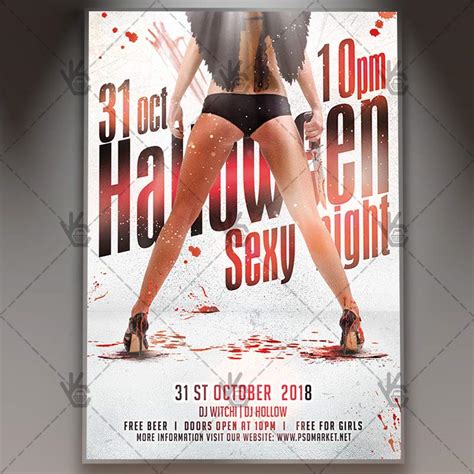 halloween sexy night seasonal flyer psd template psdmarket
