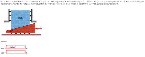 Solved The Coefficient Of Static Friction μs Between The