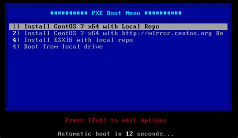 pxe boot in centos