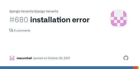 installation error · issue 680 · django tenants django tenants · github