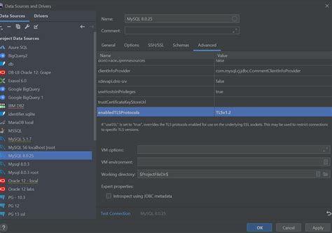 datagrip upgraded to 2021 1 2 error occurs when connecting to database