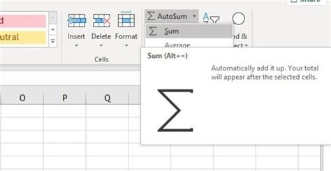 sum columns or rows with excel s sum function
