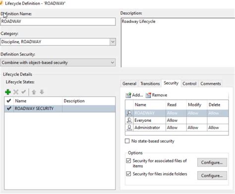 automatically assign folder security to new standard project in