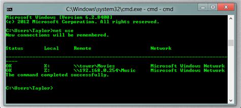 how to map network drives from the command prompt in windows