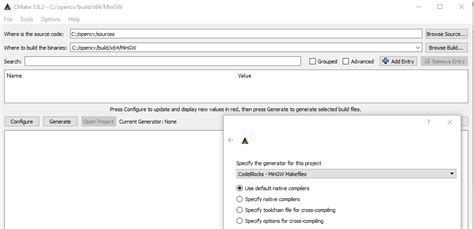 cmake error in configuration process project files may
