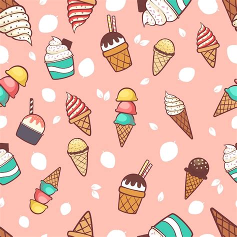 Premium Vector Ice Cream Seamless Pattern Background