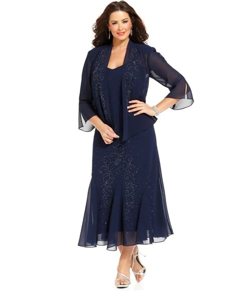 2017 Navy Blue Plus Size Chiffon Jacket Tea Length Mother Of The Bride