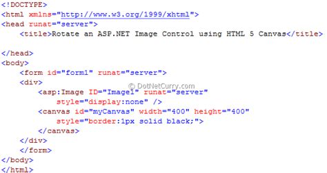 rotate an asp image control using html 5 canvas dotnetcurry