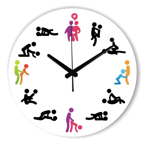 modern design sex position mute wall clock for bedroom