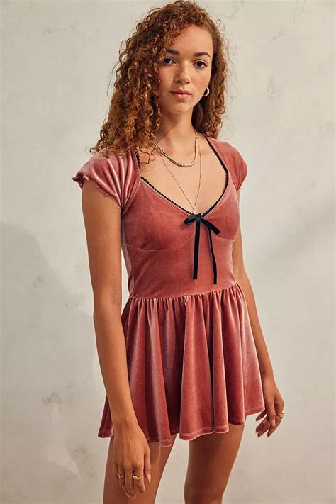 Uo Milly Velvet Playsuit Urban Outfitters Uk