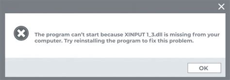 how to fix ‘the code execution cannot proceed because xinput1 3 dll was